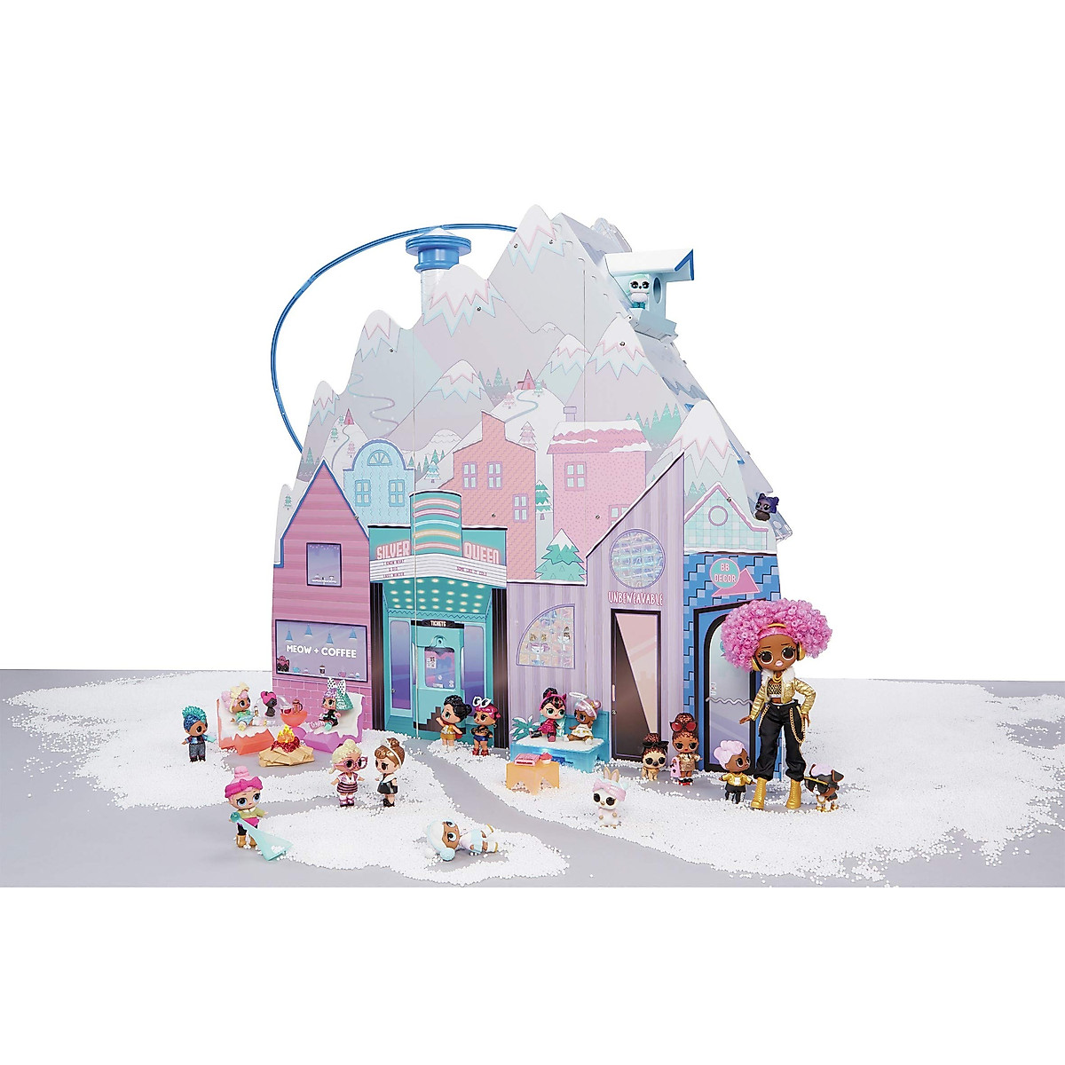 L.O.L. Surprise! Winter Disco Chalet Wooden Doll House with Exclusive Family & 95+ Surprises, Multicolor