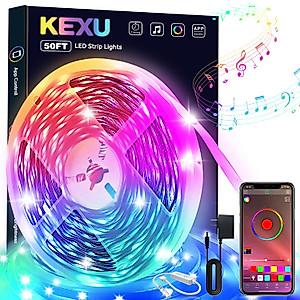 KEXU 65.6 ft Led Lights for Bedroom Led Strip Lights Led Light Strips with App Music Sync Lights for Bedroom Led Lights for Room Decoration