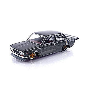 Truescale Miniatures Datsun 510 Pro Street Gun Metal Gray (Designed by Jun Imai) Kaido House Special 1/64 Diecast Model Car by True Scale KHMG017