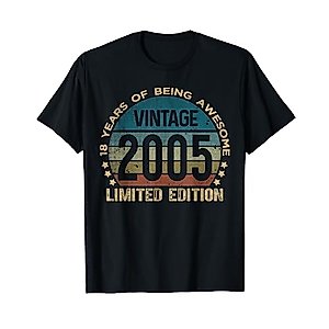 18th Birthday 18 Year Old Limited Edition Gifts Vintage 2005 T-Shirt