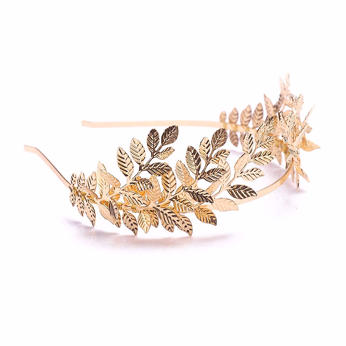 Chmier Bridal Headband Leaf Vine Headband Gold Leaf Crown Leaf Tiara Wedding Headpiece Bridesmaid Prom Festival Hair Accessories for Women and Girls(Gold)
