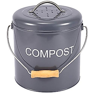 Garden Fertilizer Trash Can with Lid Trash Can - Kitchen Garden Fertilizer Barrel Deodorant Mini Bucket with Lid Storage Bin