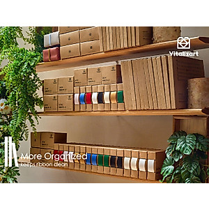 Vitalizart White Ribbon for Gift Wrapping 1" x 25Yd Double Face Continuous Functional Satin Ribbon for Crafts Silk Like Fabric Flower Bouquet Birthday Party Bridal Shower Wreath Hair Off White