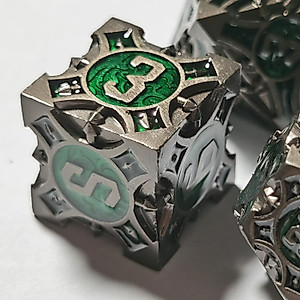 DND Dice,Dungeons and Dragons Dice (Black with Green)