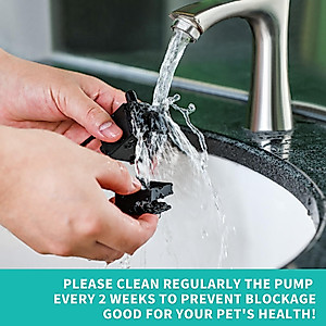 SwSun Dog Water Fountain Pump for 2.6/2 Gallons Large Dog Water Fountain Stainless Steel for Large Dogs, Replacement Water Pump for D2223, D2322, D2341 Models, Long Lifespan, Quiet and Safe, USB Cable