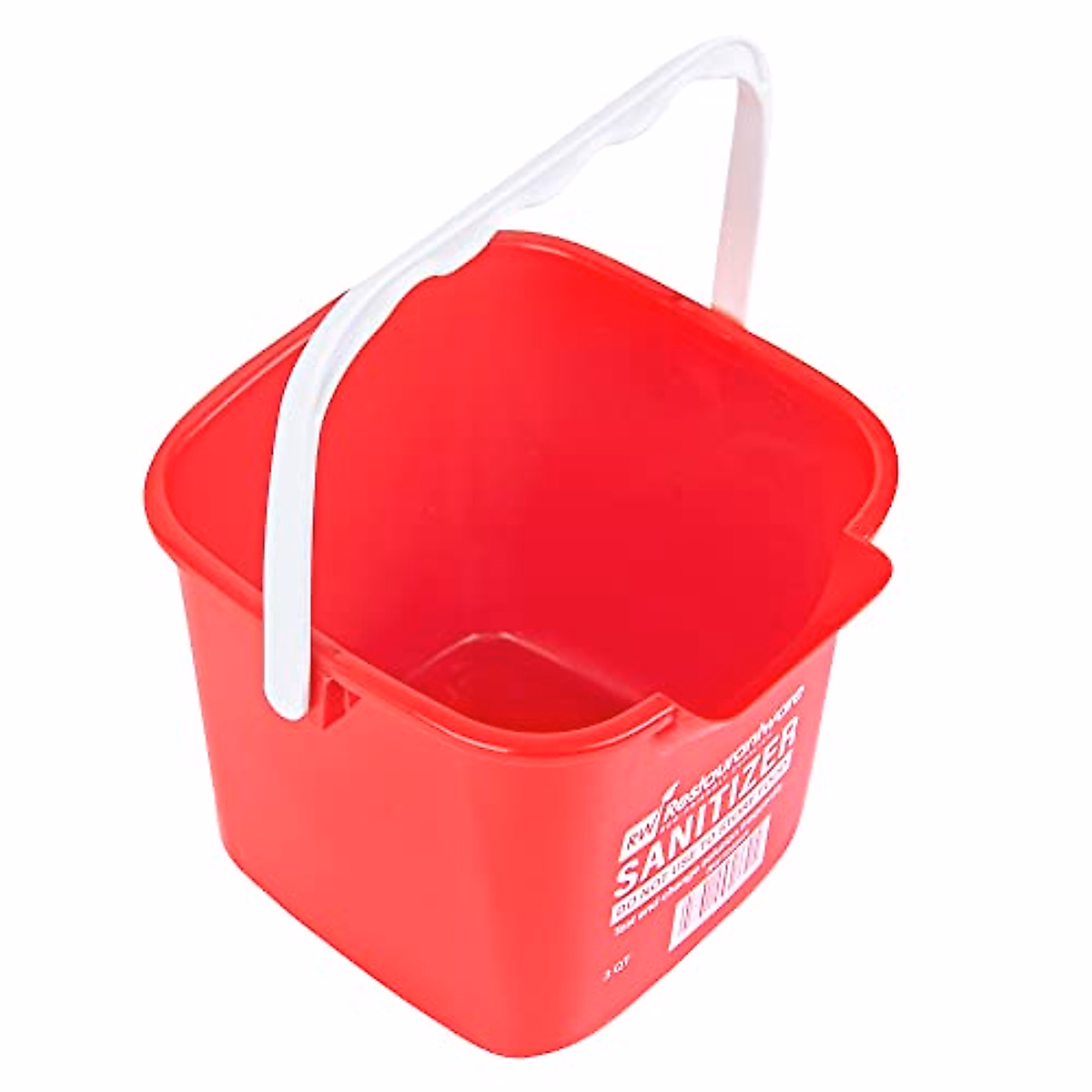 Restaurantware Clean 3 Quart Cleaning Bucket, 1 Detergent Square Bucket - With Measurements, Built-In Spout & Handle, Red Plastic Utility Bucket, For Home Or Commercial Use