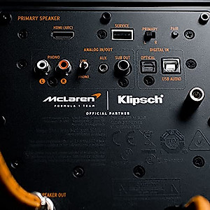 Klipsch The Fives Powered Speaker Monitor 2.0 System McLaren Edition with HDMI-ARC, Bluetooth Wireless Connection, 160 Watts Total System Power, and Best-in-Class Cabinet Construction