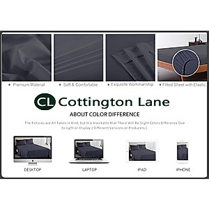 Cot Sheets Set (30" X 75") 4 PCs 400 Tc with 6 Inch Deep Pocket Dark Grey Solid - Cot Sheets for Daycare/Folding Bed/Rollaway Bed/Camp Bunk Beds/RVs/Guest Beds cot Sheet Set