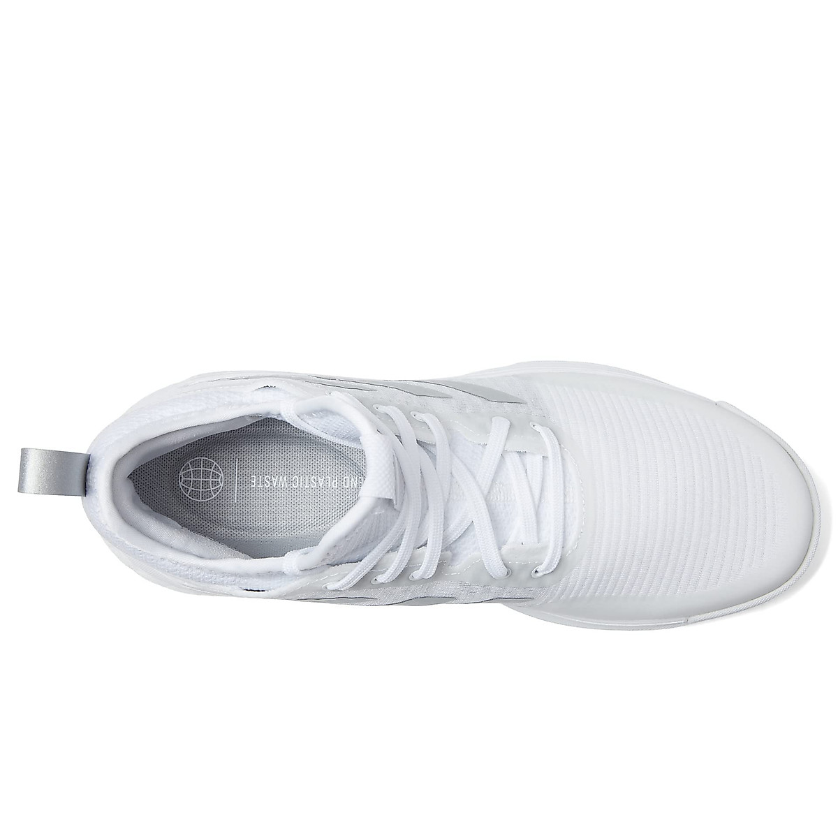 adidas Women's Crazyflight Mid Volleyball Shoe, White/Silver Metallic/Grey, 8.5