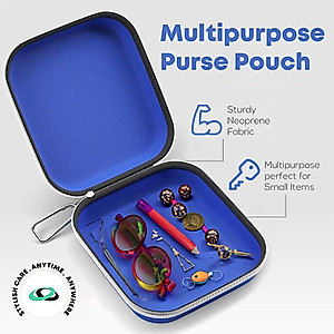 OPTIPAK Multipurpose Purse Pouch | Neoprene Makeup Bag with Zipper Pouch & Carabiner Keychain | Portable Travel Cosmetic Bag, Women’s Travel Makeup Tote (Pack of 1)