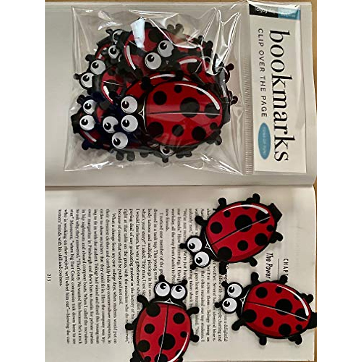 Ladybug Bookmarks - (Set of 20 Book Markers) Bulk Animal Bookmarks for Students, Kids, Teens, Girls & Boys. Ideal for Reading incentives, Birthday Favors, Reading Awards and Classroom Prizes!