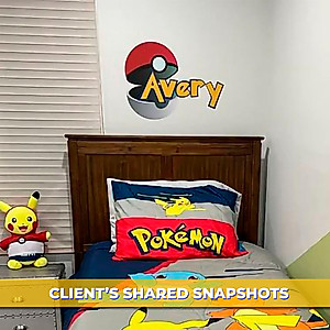 Generic Custom Name Wall Decal for Boys Bedroom - Wall Sticker for Kids Room - Custom Wall Decals for Decoration - Customization Decal Wall Decor for Kids Rooms, Red and White