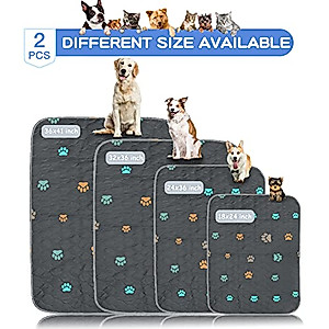 Aitmexcn Washable Puppy Dog Pee Pad, 2PCS 100% Waterproof Whelping Training Mat for Puppy/Senior Dog, Fast Drying Reusable Puppy Pads for Indoor, Outdoor and Car Travel- 18'' x 24''