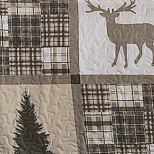 Great Bay Home Lodge Bedspread King Size Quilt with 2 Shams. Cabin 3-Piece Reversible All Season Quilt Set. Rustic Quilt Coverlet Bed Set. Stonehurst Collection.