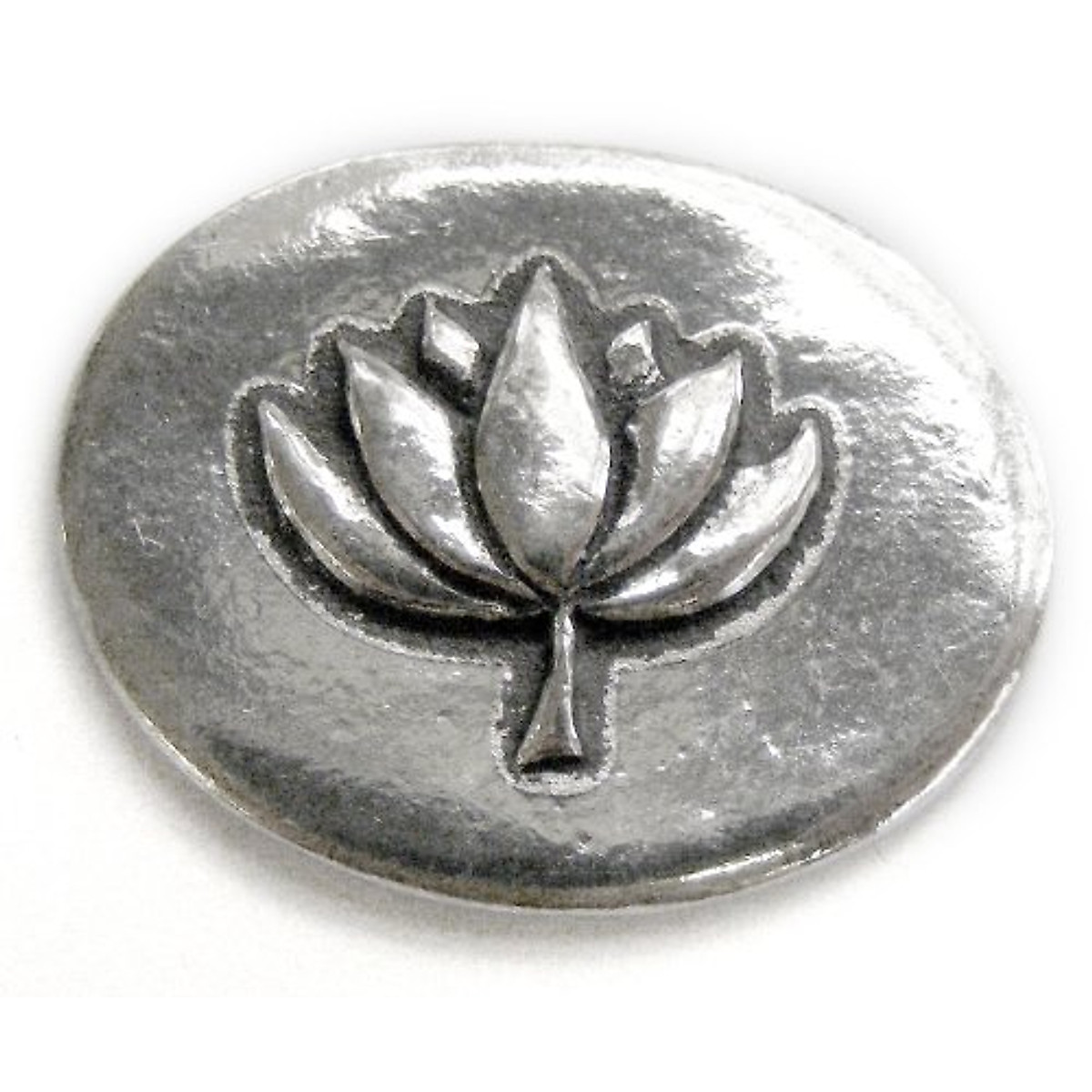 Basic Spirit Lotus / Namaste Pocket Token (Coin) * Handcrafted Pewter Home Lead-Free CN-57