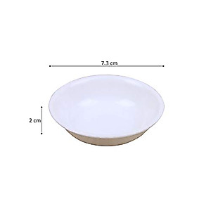 ifundom Dip Bowls Set of 10 Plastic Dip Soy Sauce Dishes & Bowl Small Cups for Sushi Tomato Sauce, Soy,- Chip and Dip Serving Bowl Set, White