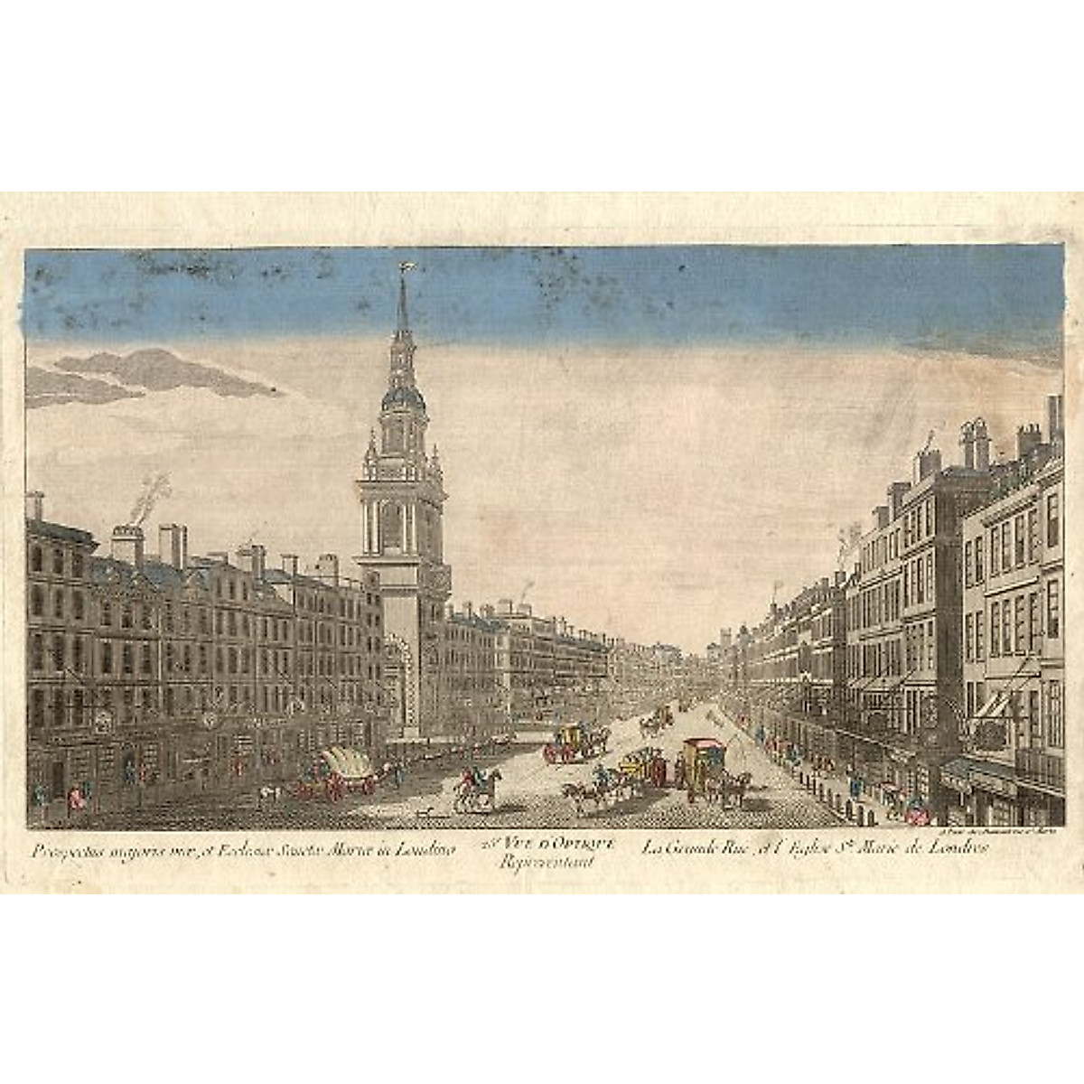 [LONDON]Prospectus majoris via, et Ecclesia Sancta maria in Londino: La Grande Rⁿe, et l'Eglise Ste Marie de Londres