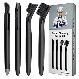 MR.SIGA Grout Cleaner Brush Set, Detail Cleaning Brush Set for Tile, Sink, Drain, Grout Brush Set for Edge, Crevice Cleaning
