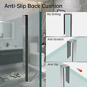 Linone 12 in Shower Door Hooks, Towel Hooks for Bathrooms, Shower Hooks for Towels, Heavy Duty Drilling-Free Extended Over Door Towel Hooks for Frameless Glass Shower Door, 3 Pack