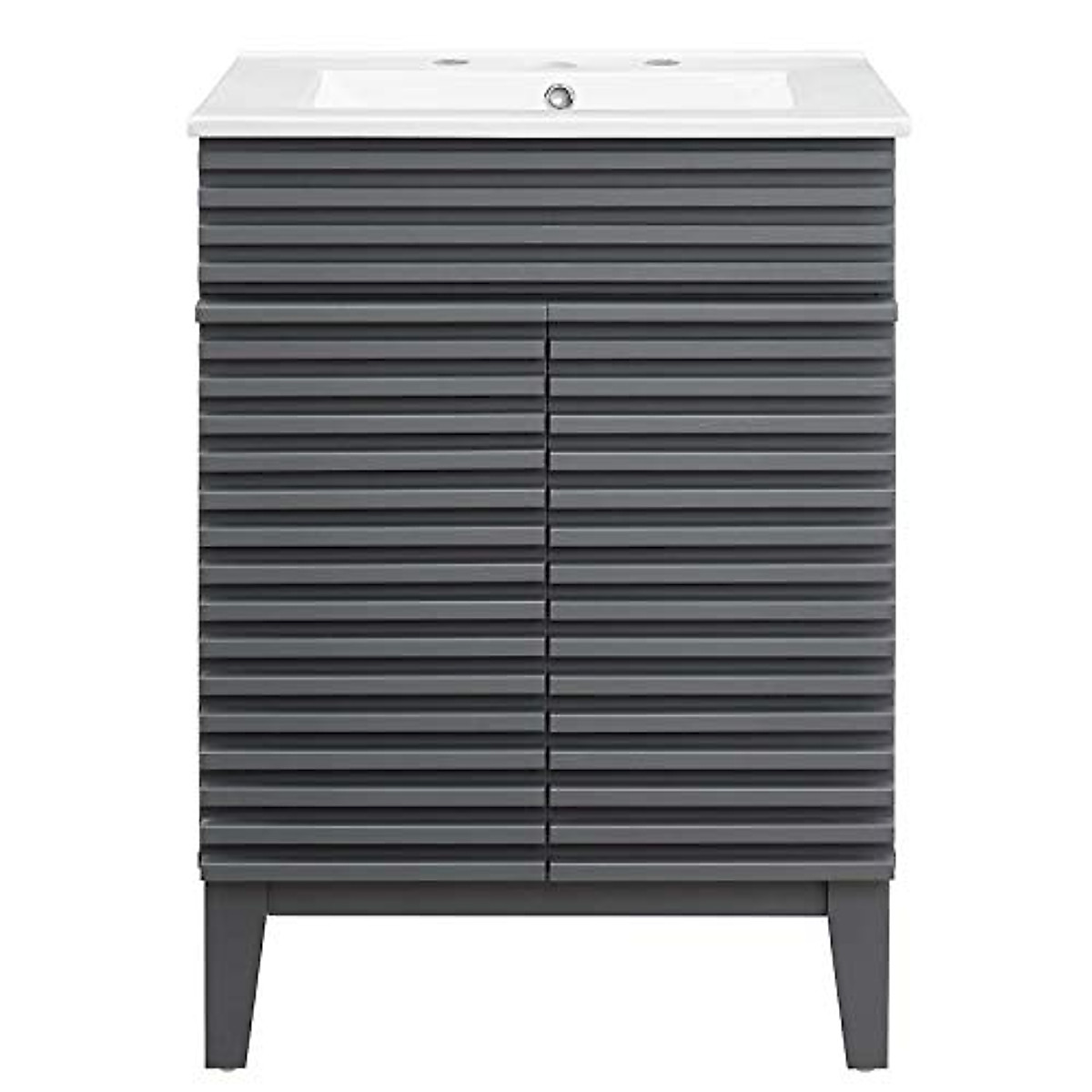 Modway Render Vanity with Sink-Floor, 24 Inch, Gray White