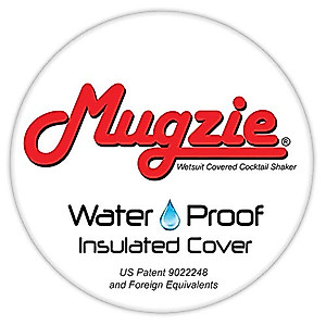 Mugzie 16 Ounce Stainless Steel Cocktail Shaker/Martini Shaker with Wetsuit Cover - Rooster Drawing