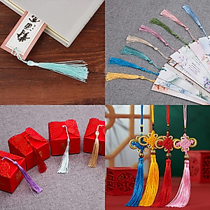 VAPKER 30 Pieces Dark Orange Tassels 13cm/5-Inch Silky Handmade Soft Mini Tassels Floss Bookmark Tassels with 2-Inch Cord Loop for Jewelry Making, DIY Projects, Bookmarks