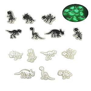pequano 14 PCS luminous Dinosaur Shoe Charms Decoration, PVC Pins Decoration for Shoes Bracelets Dinosaurs Themed Party Favor