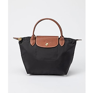 Longchamp 1621 089 Handbag, Preage, Tote Bag, Nylon/Leather, Noir [Parallel Import]