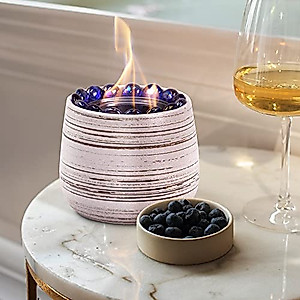GreyHoo Tabletop Fire Pit - Fire Bowl, Small Alcohol Fireplace for Indoor and Outdoor Use Patio Decor