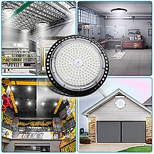 KIWIVIC 2Pack 200W LED High Bay Light - 28,000lm(140LM/W), 5000K Daylight[600W MH/HPS Equiv.] with US Plug 5ft Cable LED Shop Lights