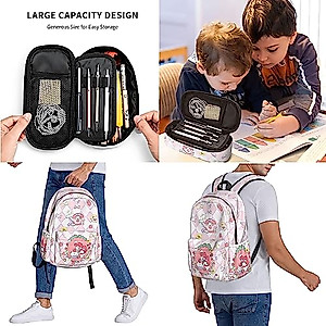 SYSGIE Anime Rabbit Backpack With Pencil Case Set Large Capacity Pink Cute Backpacks Work Travel Picnic Bag Gifts