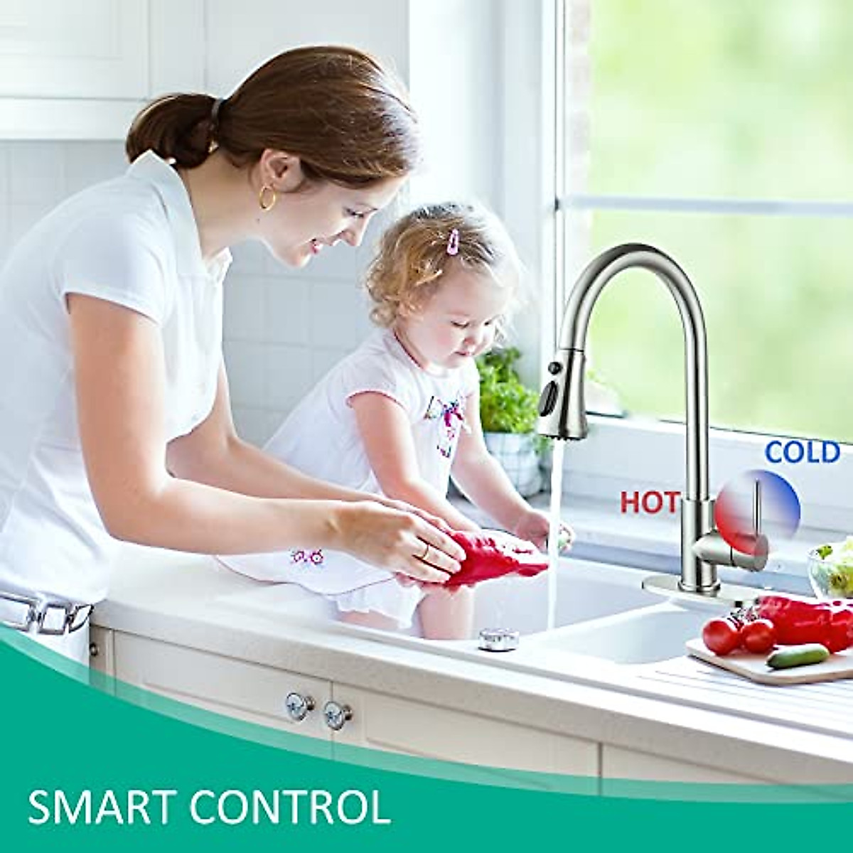 Kitchen Sink Faucet,Hans D'blanc Single Handle Single Hole Brushed Nickel Kitchen Faucet with Pull Down Sprayer 3 Modes for Kitchen RV Bar Sink,Included Deck Plate for Single or 3 Holes