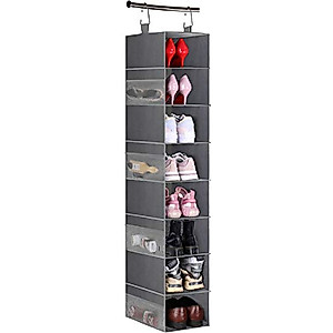 MISSLO 28 Large Pockets Hanging Shoe Organizer and 8-Shelf Hanging Shoe Organizer Clothes Closet Organizers and Storage Shelves Hat Holder