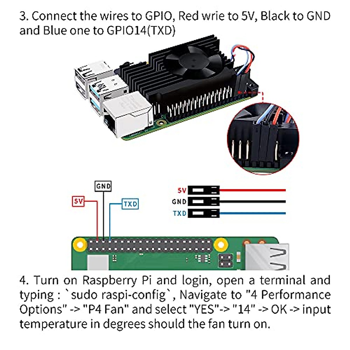 GeeekPi Aluminum Heatsink with PWM Controllable Fan for Raspberry Pi 4, Pi 4 Armor Lite Heatsink with PWM Speed Control Fan for Raspberry Pi 4 Model B