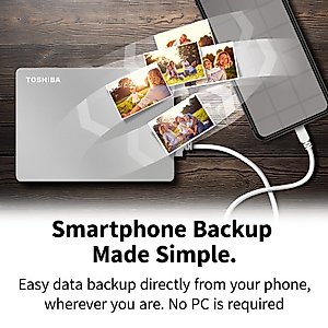 Toshiba 4TB Canvio Flex Portable External Hard Drive for Mac, Windows PC and Tablet use, Compatible with Most USB-C and USB-A Devices, Silver (HDTX140ESCAA)