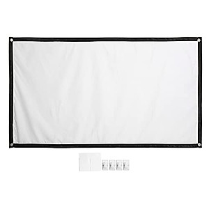 Projector Screen 60 Inch, Portable 16:9 4K HD Movie Projector Screen Foldable Outdoor Indoor Video Projection Screen with 4 Hook, Wrinkle Free Design for Home Theater Backyard Cinema