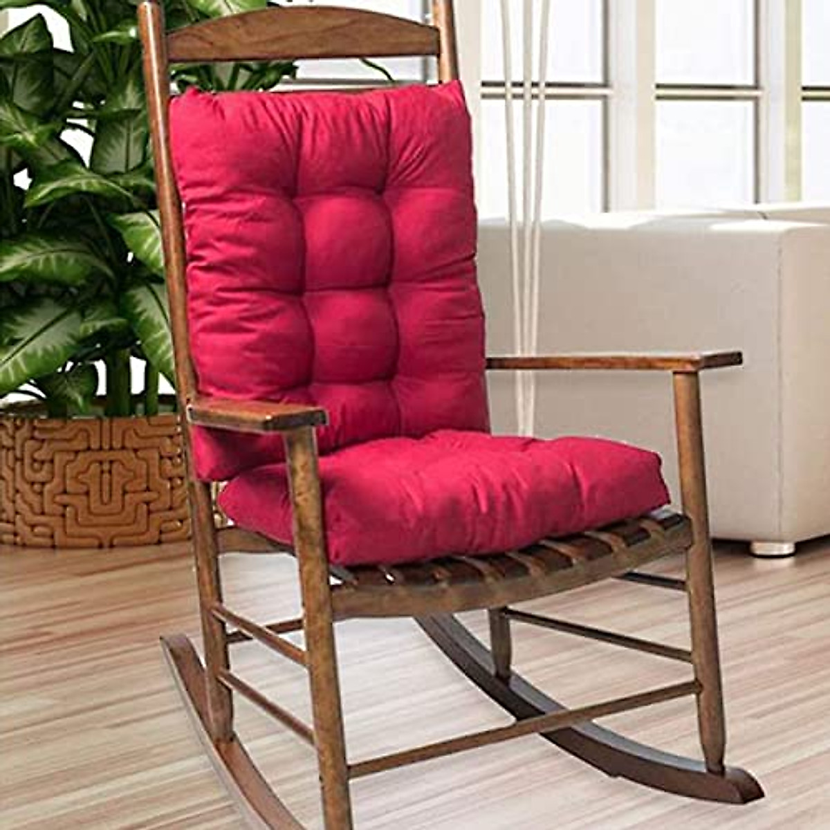 HERMJ Rocking Chair Cushion with Ties,Indoor and Outdoor Rocking Chair Pad for Patio,Living or Nursery Room,2 Piece Set 17"x17"and Seat Back 21"x17"