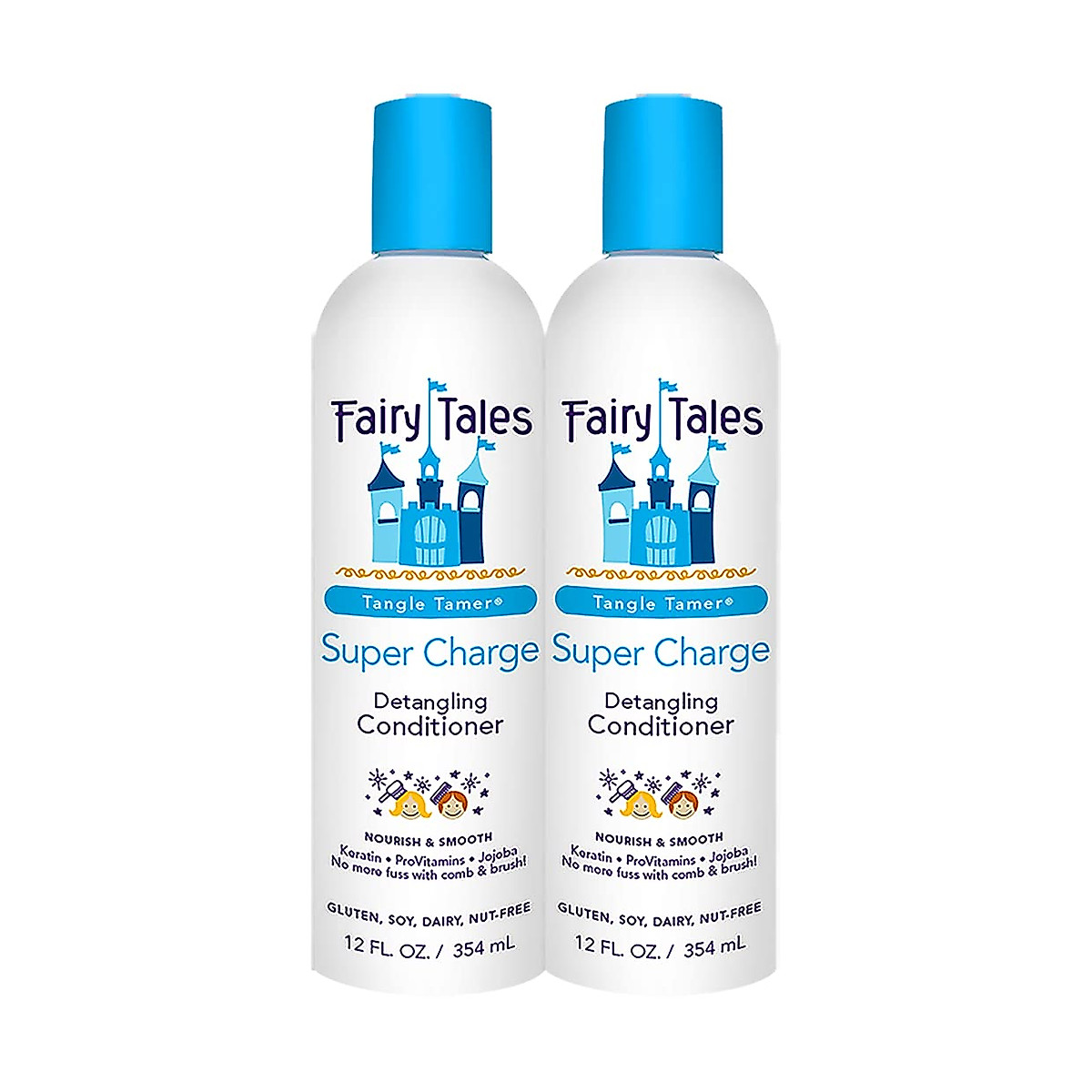 Fairy Tales Tangle Tamer Super Charge - Detangling Conditioner for Kids - Paraben Free, Sulfate Free, Gluten Free, Nut Free- 12 oz (2 PACK)
