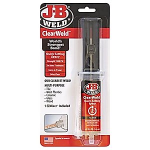 J-B Weld ClearWeld 5 Minute Epoxy, Clear, 14ml w/Static Mixer, (50114H)