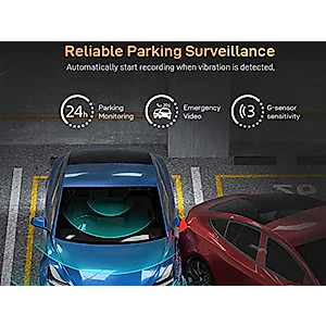 2.5K 12 inches UHD Mirror Dash Cam Front and Rear Camera, GPS Rearview Mirror Camera for Cars & Trucks with IPS Touch Screen, Enhanced Night Vision, Waterproof Backup Camera, Emergency Lock, black