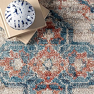 nuLOOM Harley Faded Medallion Area Rug, 6' 7" x 9', Blue