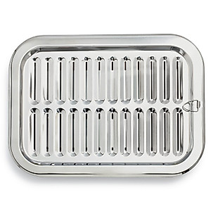 Sur La Table 12" x 9" Stainless Steel Broiler Pan includes Broiler Rack and Pan, Silver
