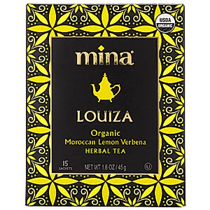 Mina Louiza, Organic Moroccan Lemon Verbena Herbal Tea, 15 Biodegradable Sachets