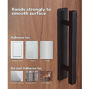 RVPEKUPE Adhesive Cabinet Handles Adhesive Door Handle Self Stick Drawer Pulls Stick on Handles for Cabinets Sliding Shower Door Handle, Peel and Stick Cabinet Pull - 6", 2 Pack, Black