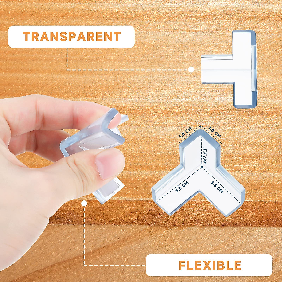 Corner Protector Baby Proofing Safety Table Corner Guards Baby Proof Safety Products Pre Taped Furniture Protector Clear Edge Bumpers Guard for Baby, Kids, Fireplace, Countertop (8)