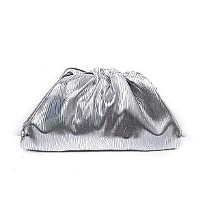 Women Dumpling Crossbody Large Bag Cloud Evening Bag Sparkly Clutch Purses Shoulder Bag Drawstring Strap Crossbody Bag (silver)