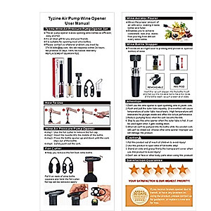 Air Pressure Pump Bottle Opener With Foil Cutter,Aerator Pourer,Vacuum Stopper(4PCS),Simple Cork Remover ,Efficient Corkscrew Bottle Opener,Great For Wine Lovers,Perfect Wine Gift.