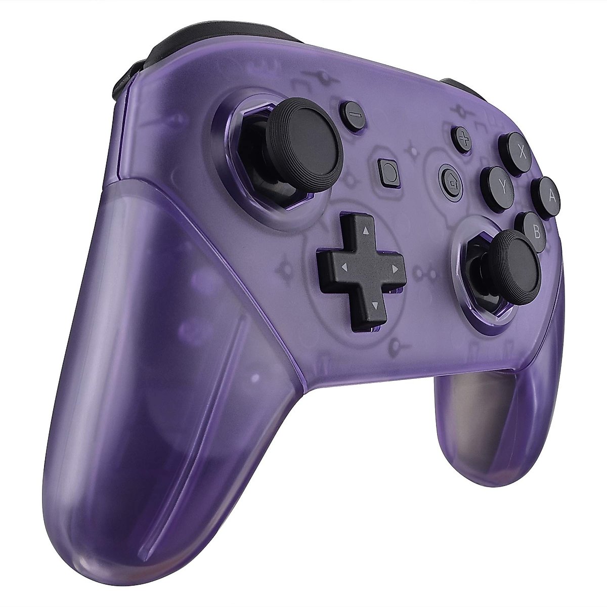 eXtremeRate Clear Atomic Purple Octagonal Gated Sticks Faceplate Backplate Handles, DIY Replacement Grip Housing Shell Cover for Nintendo Switch Pro Controller- Controller NOT Included