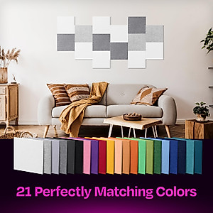 Ekkogo Acoustic Panels 12-Pack Soundproof Wall Panels 12"X12"X0.4" Sound Panels High Density Sound Dampening Panels - [White Square]