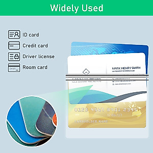 Clear Plastic Horizontal Badge Holder - Coideal 12 Pcs Thick Name Tag ID Card Protector Holders Large Transparent Sleeve Waterproof (4.8 x 3.5 Inch)